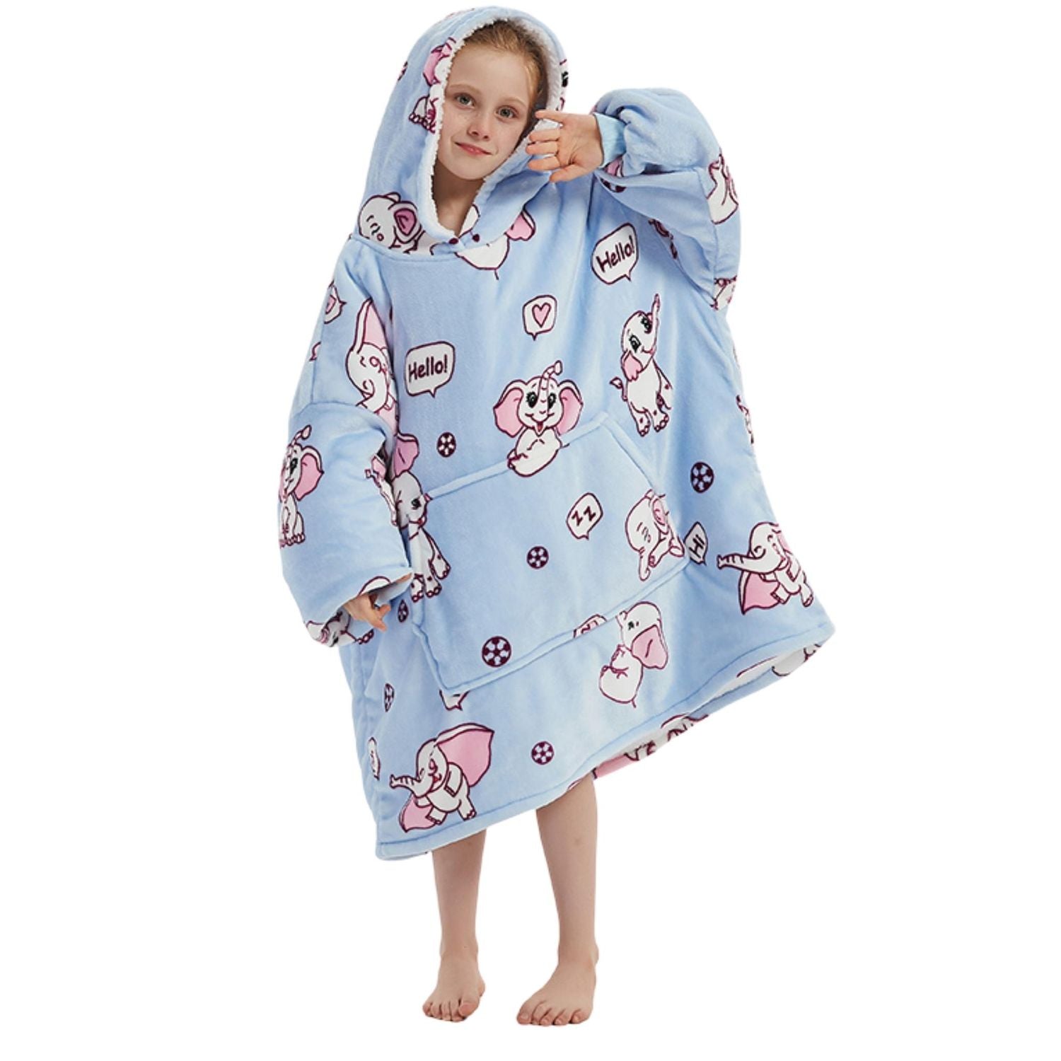 Noony olifanten hoodie deken voor kinderen 84 cm vanaf 6 jaar oud ...